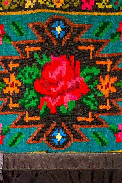 Woven and Embroidered Floral Patterns on Traditional Textiles of Romania